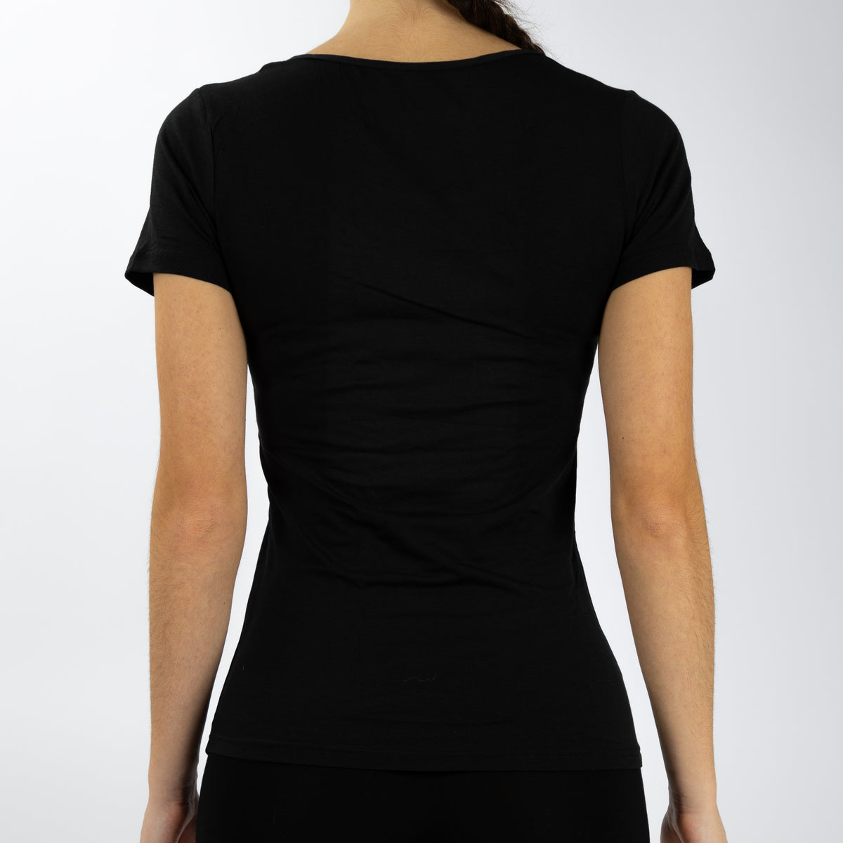 Pack 2 T-Shirts Em Fibra de BAMBU Lisas Preto (Mulher) – ameias